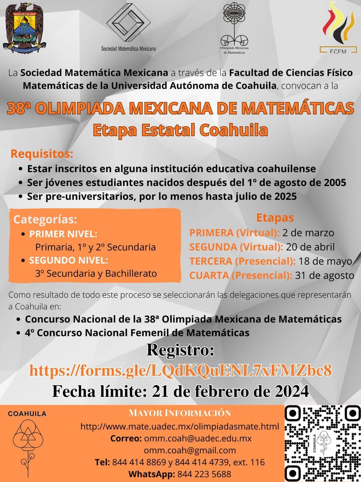 Convocan A 38ª Olimpiada Mexicana De Matemáticas La Prensa De